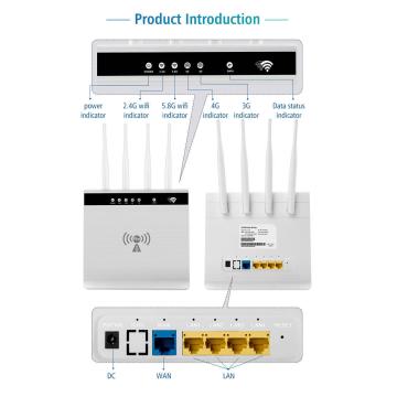 Quality OEM CAT4 CAT6 32 Users Dual Band 4G LTE WIFI Router Unlock 1200mbps Band Lock for sale