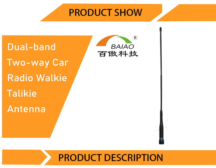 Walkie Talkie Rubber Antenna 144/430Mhz , Flexible Soft Whip Two Way Radio Antenna