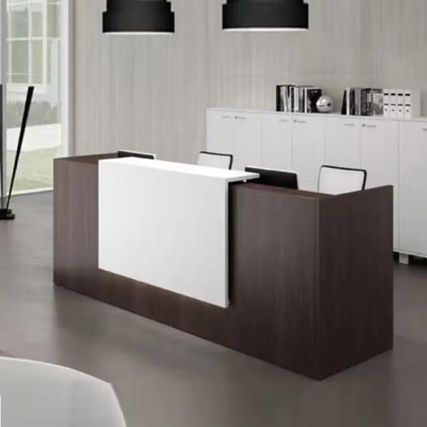 Quality Salon Front Office Reception Desk Modern Style With Melamine Panel for sale