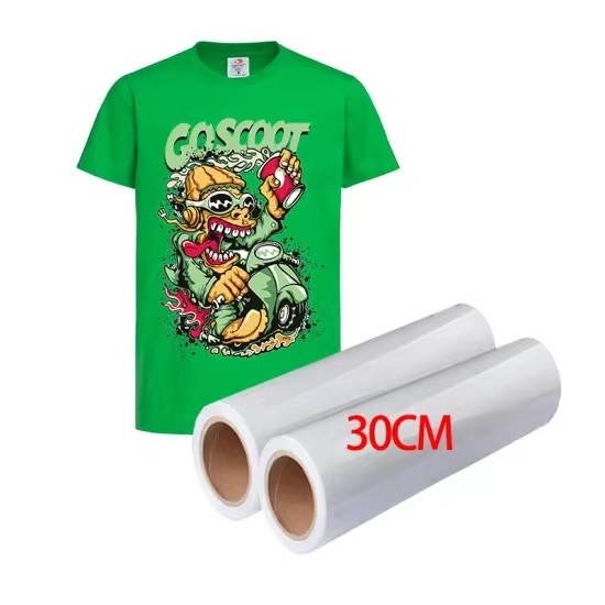 Quality Double Single Side DTF Pet Film 30CM 33CM 60CM*100M Roll Heat Transfer 75Micron Hot Cold Peel DTF Film for sale