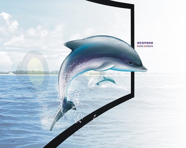 Quality 3D Silver Immersive curved theater screen , home cinema projection screen for sale