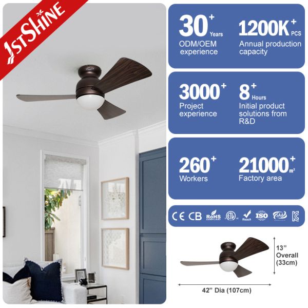 Quality Modern 42” Ceiling Fan with Light Compact and Elegant Design for sale