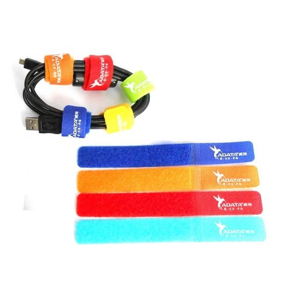Quality Coloured Hook And Loop Cable Ties Elastic Adjustable nylon Strap for sale