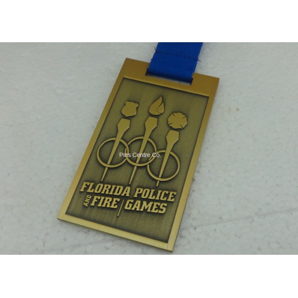 Quality Customized Gold 3D Marathon Medals , Die Casting Sport Medals , Ribbon Enamel Medals With Zinc Alloy for sale