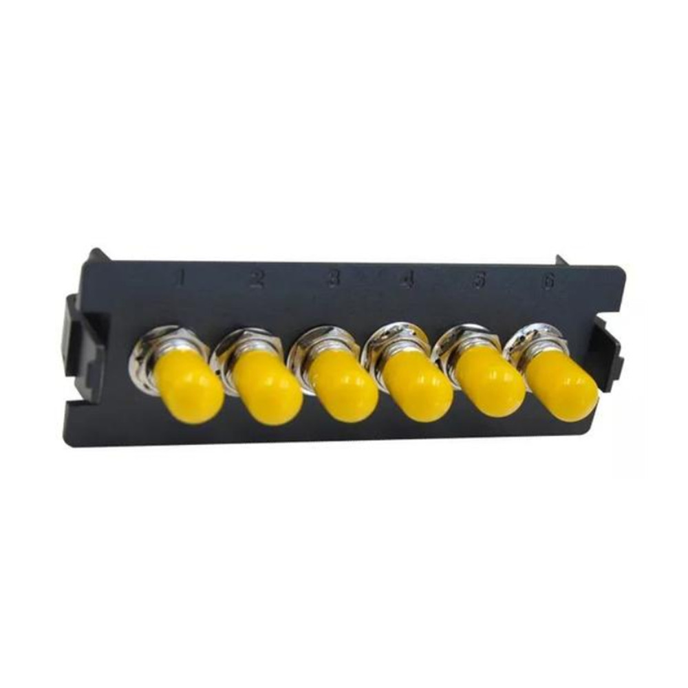 Quality Black ODF Patch Panel Simplex 24F 24 Port ST Fiber Patch Panel Face Plate 6 Slot for sale