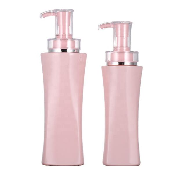 Quality Wholesale 350ml 500ml Luxury Pink Square Airless Refillable Shower Gel Empty for sale