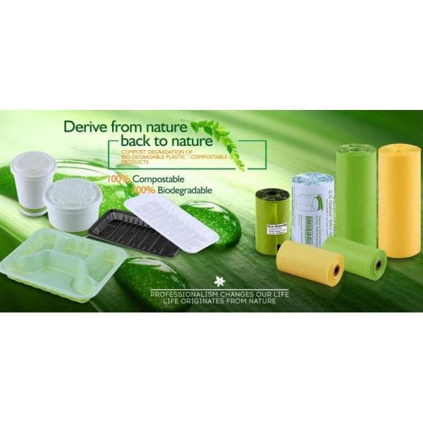 Quality 100% Environment Friendly Compostable Cornstarch Garbage Bags, composted manure fertilizer soil packaging bag for sale