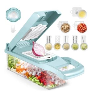 Quality Custom Logo Stainless Steel 8 Blades Potato Onion Food Chopper Mandoline for sale