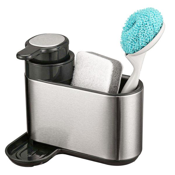 Quality Kitchen Sink Tidy Caddy Sink Organizer With Sponge Holder Stainless Steel for sale