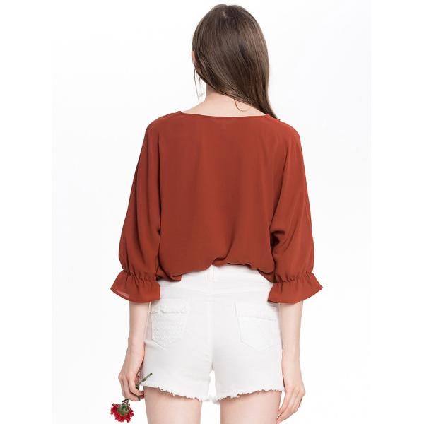 Quality Ladies Top Fashion Plain Blouse for sale