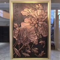 Quality Classic Bronze Room Divider Copper Etched Metal Wall Partitions for sale