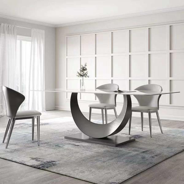 Quality Modern Rectangular Dining Table Chair Sets Nordic Marble Top Dining Set for sale