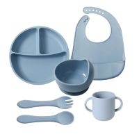 Quality Silicone Food Grade Infant Dinnerware Sets Baby Feeding Set Suction Kids Infant for sale