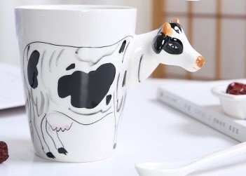 Quality Three Dimensional Cattle 15 Ounce Painting Ceramic Mugs for sale