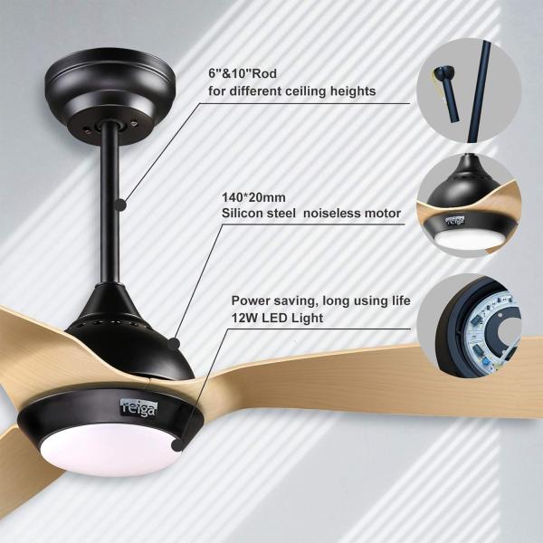 Quality 52 Inch Ceiling Fan Streamlined Design Outdoor Downrod Mount Ceiling Fan With for sale