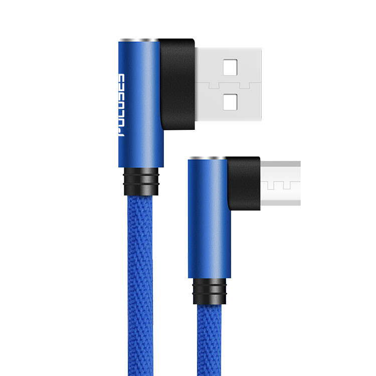 Quality Focuses 90 Degree Micro USB Data Transfer Cable For Mobile Phone for sale