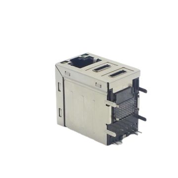 Quality Shielded RJ45 Female Socket LAN Female Connector Jack Dual Type C Combo for sale