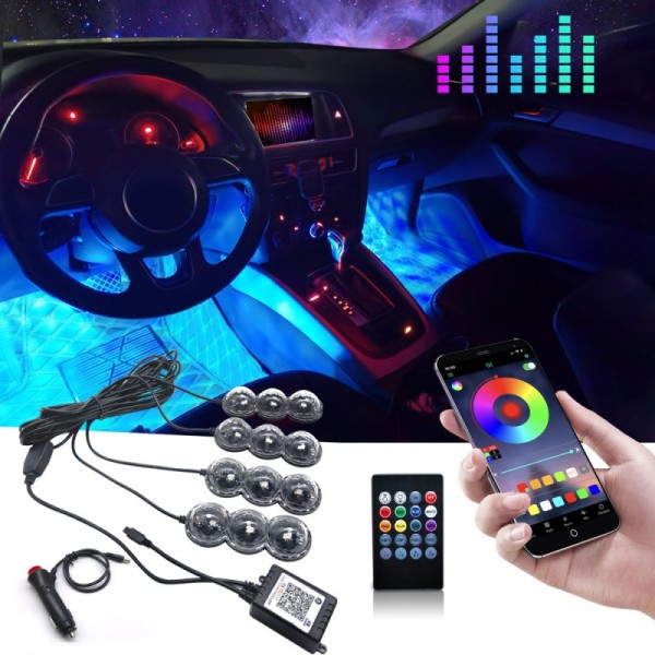 Quality Foot Star LED Car Atmosphere Light Car APP Mobile Phone Bluetooth for sale