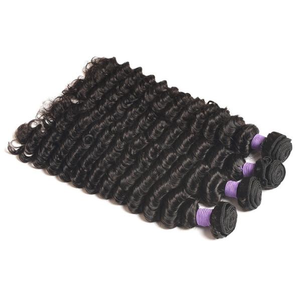Quality Deep Wave Brazilian Hair Bundles , Unprocessed Brazilian Curly Hair Bundles for sale