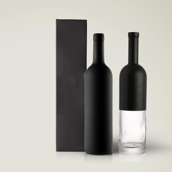 Quality Green Red Wine Colored Clear Black Glass Wine Bottle Luxury Recycled 750Ml for sale