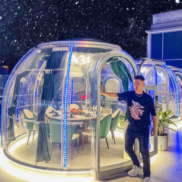 Quality Hall Effect Technology UV Resistance 99 9 Polycarbonate Dome Igloo Bubble Tent for sale