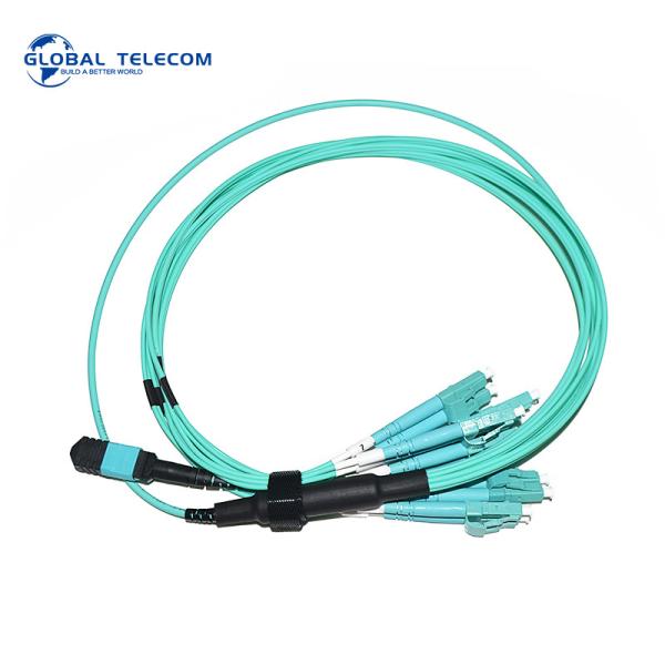 Quality MPO MTP Fiber Optic Patch Cord , QSFP+ To SFP+ Cable OS2 OM3 OM4 for sale
