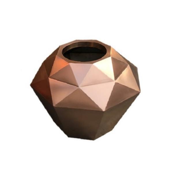 Quality Irregular Metal Flower Pots SS304 Rose Gold Planter Vertical for sale