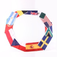 Quality Euro Cup Country Triangle Flag String Bunting Style Silk Printing for sale