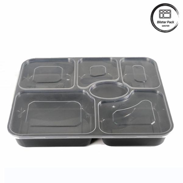 Quality Transparent Plastic Meal Prep 6 Compartment Disposable Bento Box For Hotels And for sale