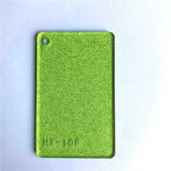 Quality Cutting Transparent Green Glitter Acrylic Sheets 1/8inch PMMA Plexiglass for sale