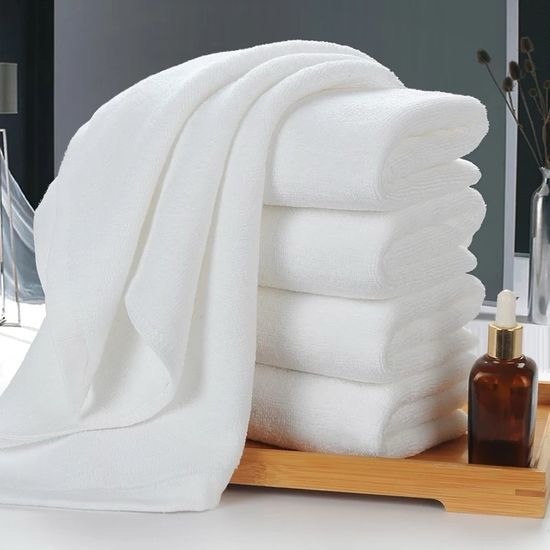 Quality Luxury White Color 100% Cotton Towel Hotel Use Customized Logo for sale