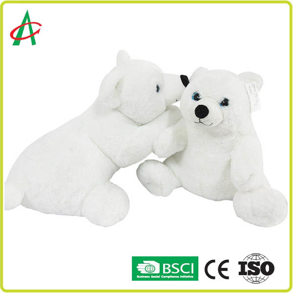 Quality 12 inches Cuddle Stuffed Toys , SNAS Polar Bear Stuffed Animal for sale