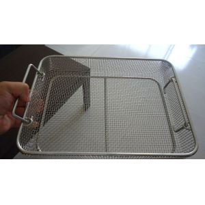 Quality Professional Square Wire Mesh Basket Tray Electrolyzation And Polishing Surface for sale