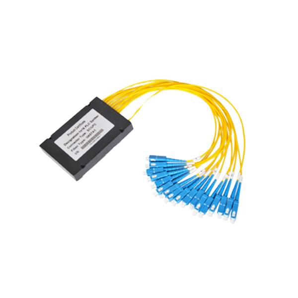 Quality SC UPC Fiber Optic PLC Splitter 1X16 ABS Box Blue FTTH Fiber Optic Cable for sale