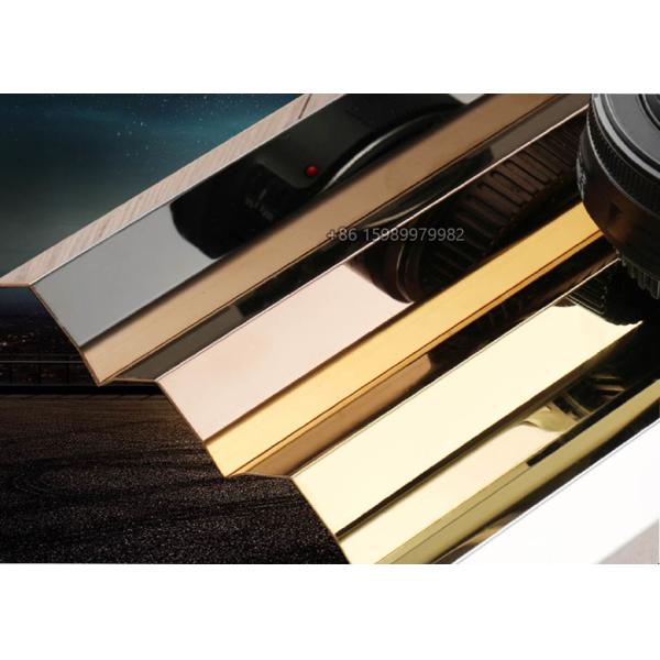 Quality L Shaped 12mm Stainless Steel Tile Trim , Stainless Steel Edging Strip For Tiles for sale