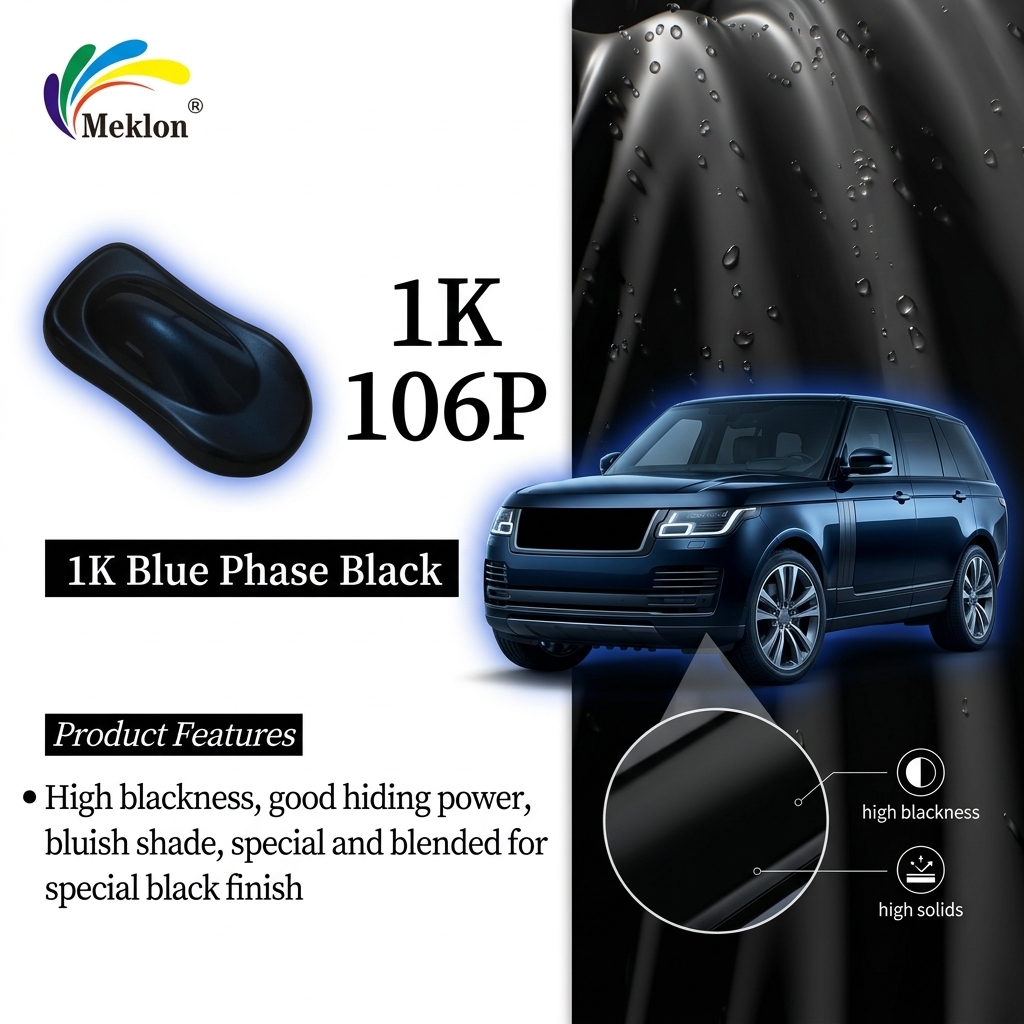 Quality 1K Blue phase Special Black Paint High Solid System Auto Refinish Paint for Car for sale
