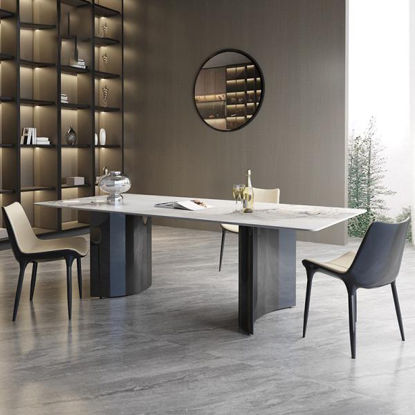 Quality Light Luxury Stainless Steel Marble Ballroom Dining Table Set for sale