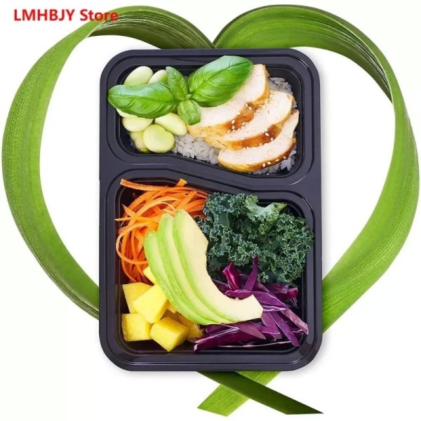 Quality 2 Compartment BPA Free Lunch Boxes Rectangular Meal Prep Containers for Food for sale