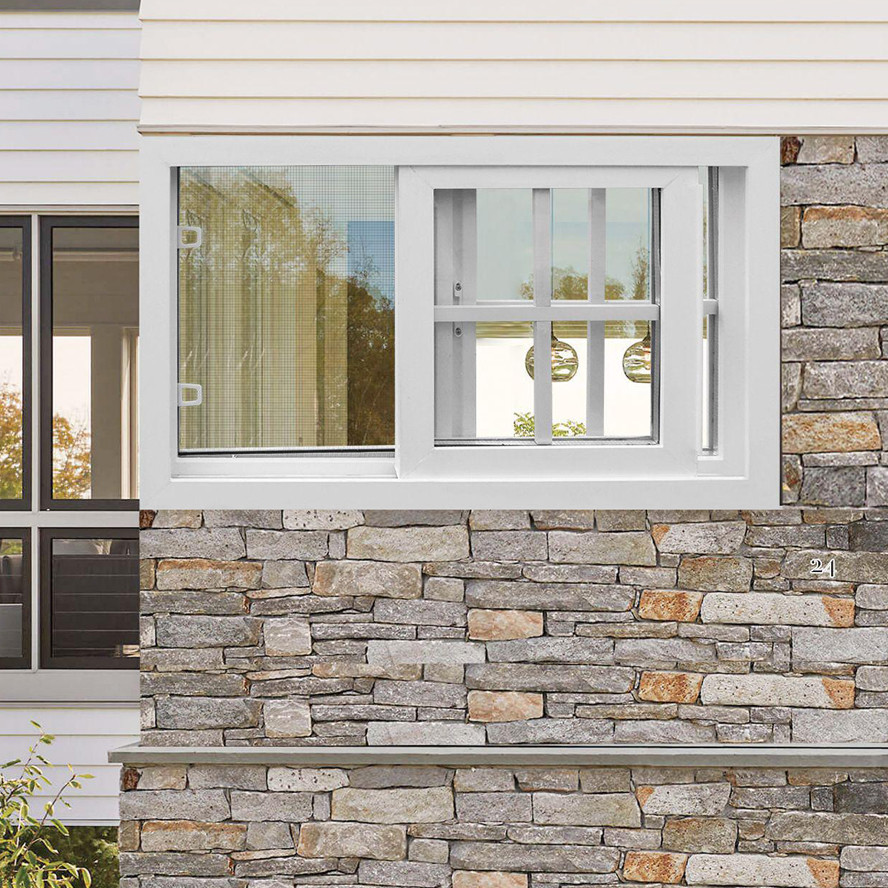 1.7mm UPVC Sliding Window And Door PVC Bathroom Window With Grids ...