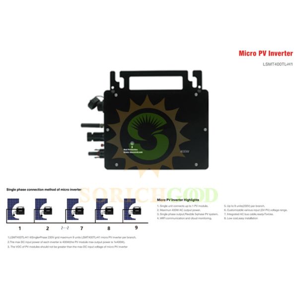 Quality 16V-48V 120V 230V 400W Micro Inverter System For Grid Systems for sale