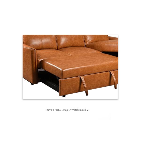 Quality Extendable Modern Leather Sofa Anti Scratch Multiscene Wear Resistant for sale