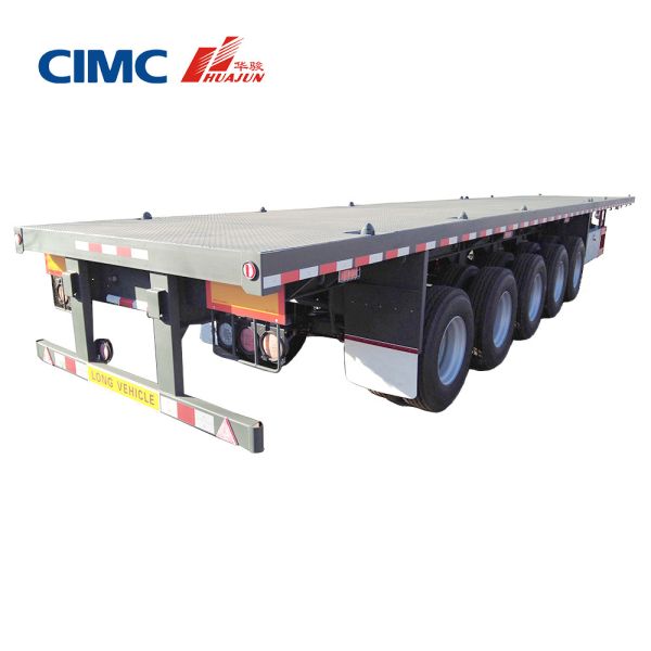 Quality CIMC HUAJUN 5 Axles Flatbed Trailer Perfect for Various Tractors in Africa Market for sale