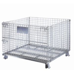 Quality Galvanised Steel Collapsible Wire Mesh Container Foldable Mesh Bin Long Life for sale