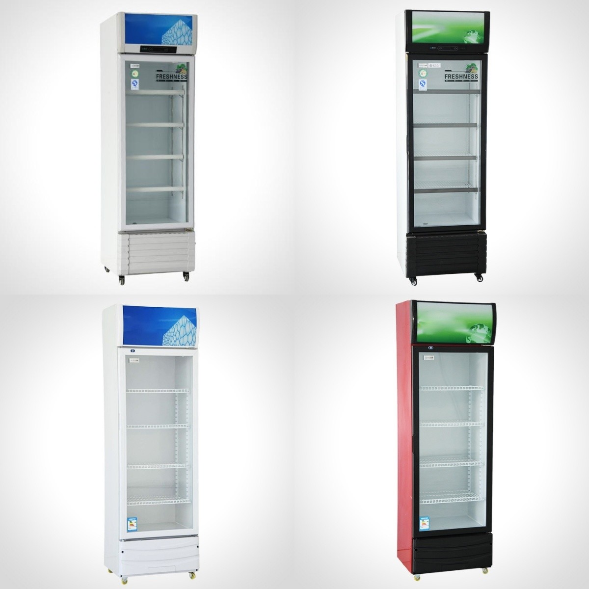 Quality Vertical Glass Door Beverage Cooler Refrigerator Showcase with Digital for sale