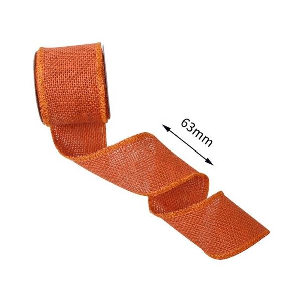Quality 2.5 Inch Christmas Wired Burlap Ribbon Support OEM ODM for Holiday Decoration for sale