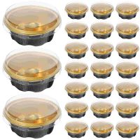 Quality Metal Baking Molds 100pcs Mini Cake Pans With Lids Aluminum Foil Ramekin Mold for sale