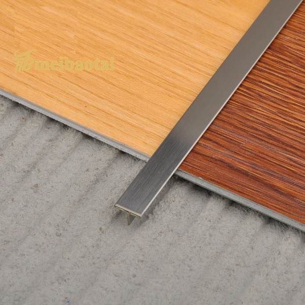 Quality Hairline Finish 304 Stainless Steel T Shape Tile Trim with 20mm Width for Corner Protection for sale