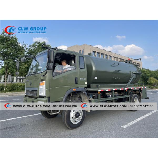 Quality HOWO 4X4 Off Road Sewer Vacuum Truck 8m3 for sale