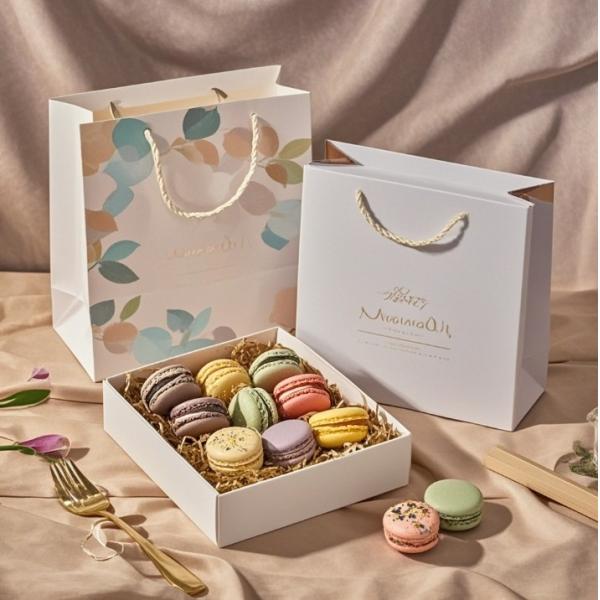 Quality Small Varnishing Paperboard Macaron Pastry Cake Box Food Grade Packaging for sale