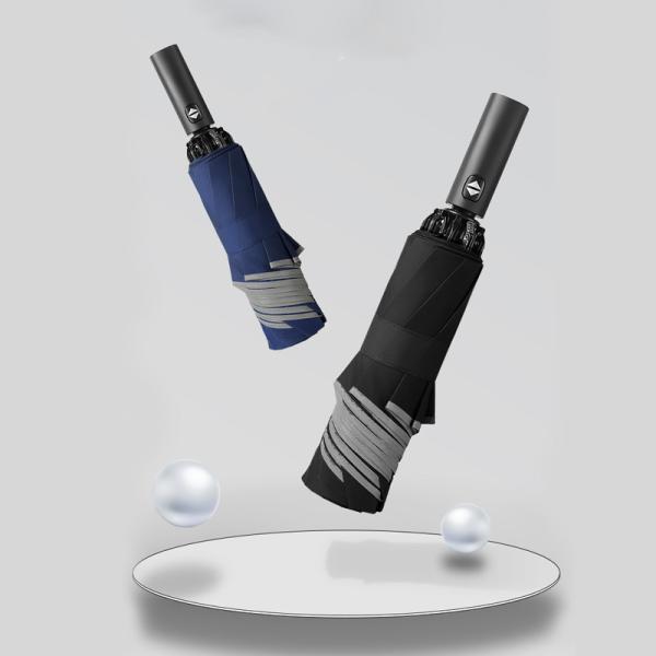 Quality Black Metal Shaft Reverse Umbrellas with Logo Prints and Automatic Function for sale